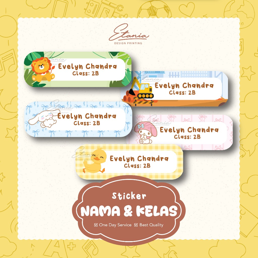 Jual label nama nama anak sticker nama kelas sticker buku pulpen label ...