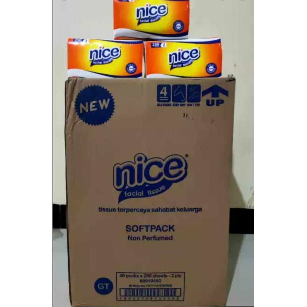 Jual ( 1 KARTON isi 36 pcs ) Tissue NICE 250 sheet / 500 helai | Shopee ...