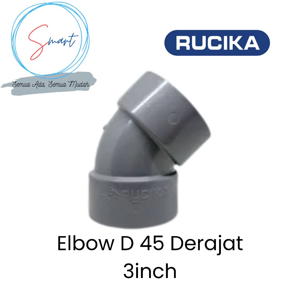 Jual RUCIKA Elbow D 45 derajat 3 Inch Knee Sambungan Fitting Pipa PVC 3Inchi | Shopee Indonesia