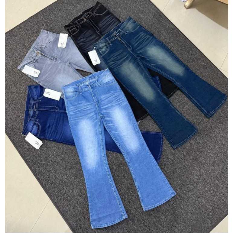 Jual Highwaist Cutbray Jeans Retro Stertch wanita Celana Jeans Cutbray ...