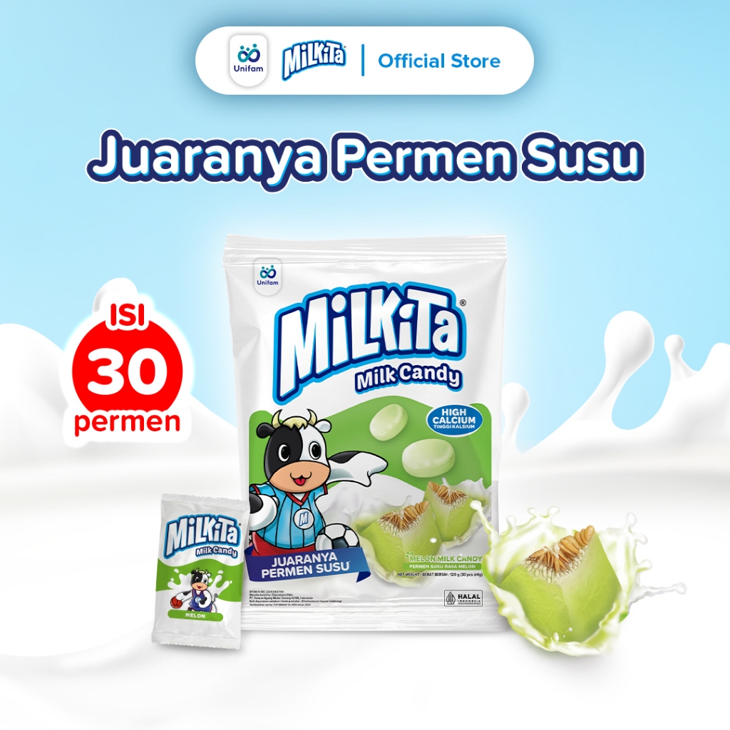 Jual Milkita Permen Susu Melon Premium Bag - Milk Candy 1 Bag (Isi 30Pcs) | Shopee Indonesia