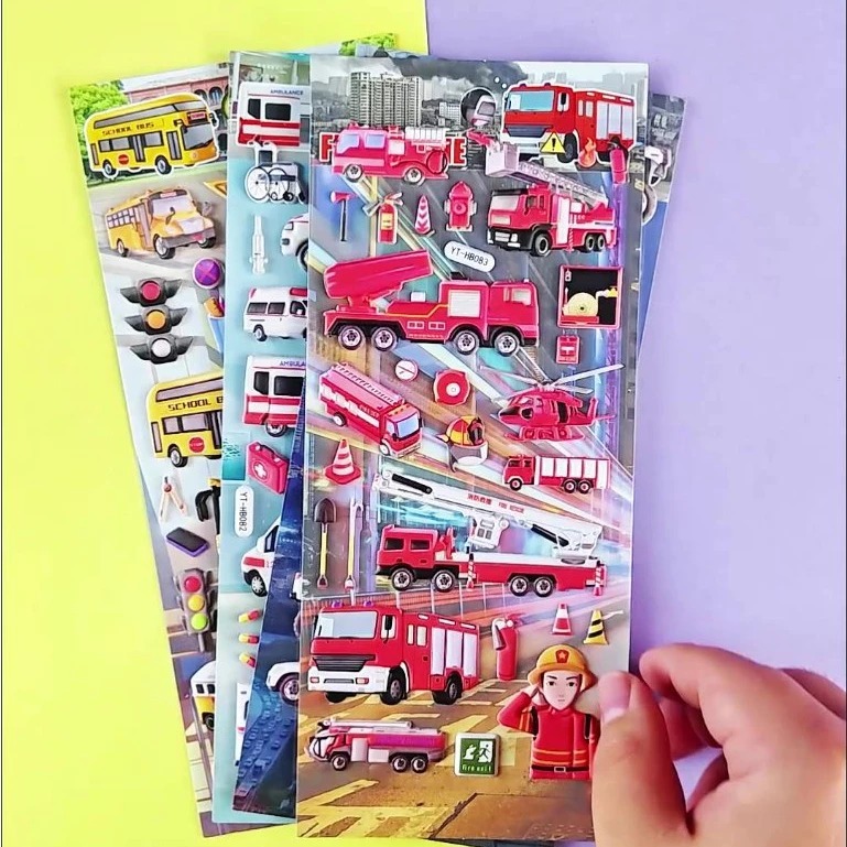 Jual STIKER PUFFY TEMA TRANSPORTATION - STIKER TEMPEL MOBIL ANAK 3D ...