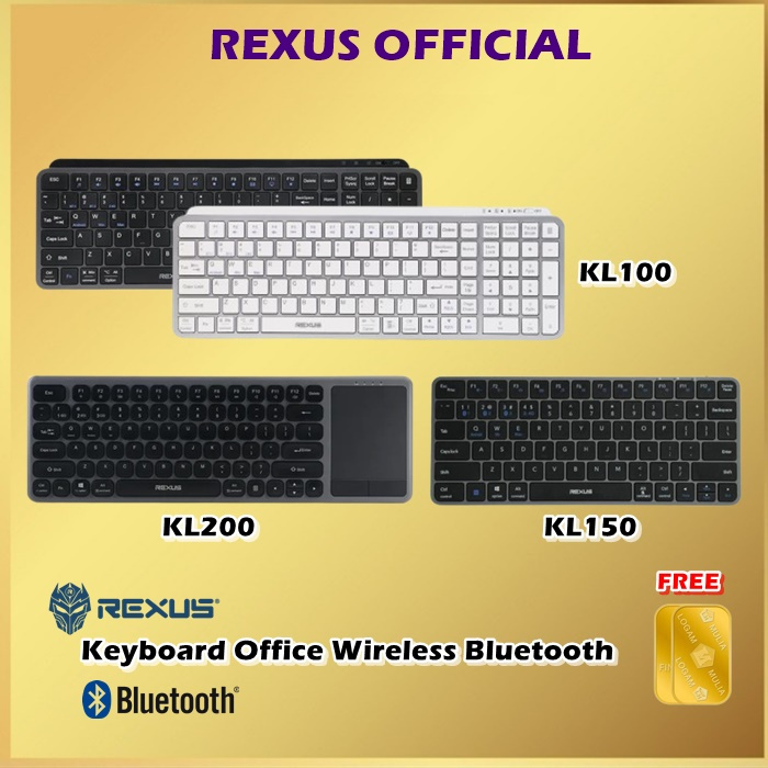 Jual Rexus KL100 KL150 KL200 Keyboard Office Wireless Bluetooth Dual ...