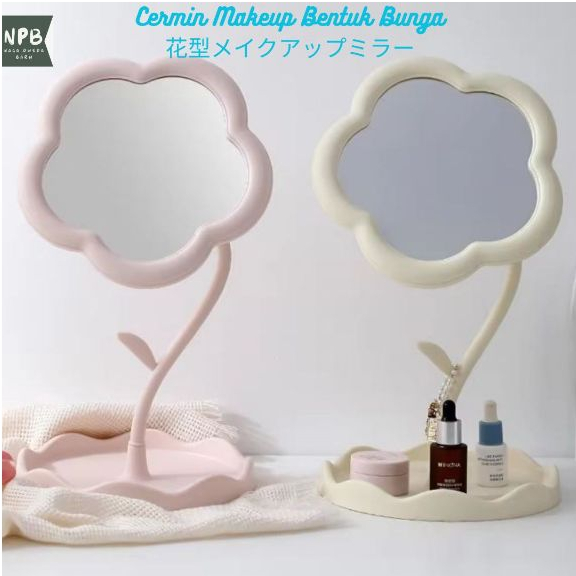 Jual Cermin Makeup Berdiri Bentuk Bunga Cantik - Kaca Meja Rias Flower ...