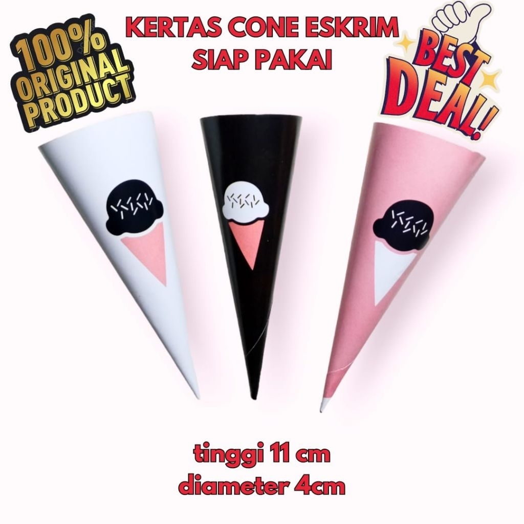 Jual KERTAS WAFFLE ESKRIM ISI 100pcs | PAPERCONE ICE CREAM | KERTAS ...