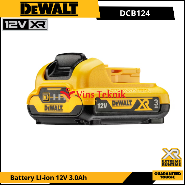 Jual DEWALT DCB124 Baterai Cordless Battery LI-ion 12V 3.0AH DCB 124 ...