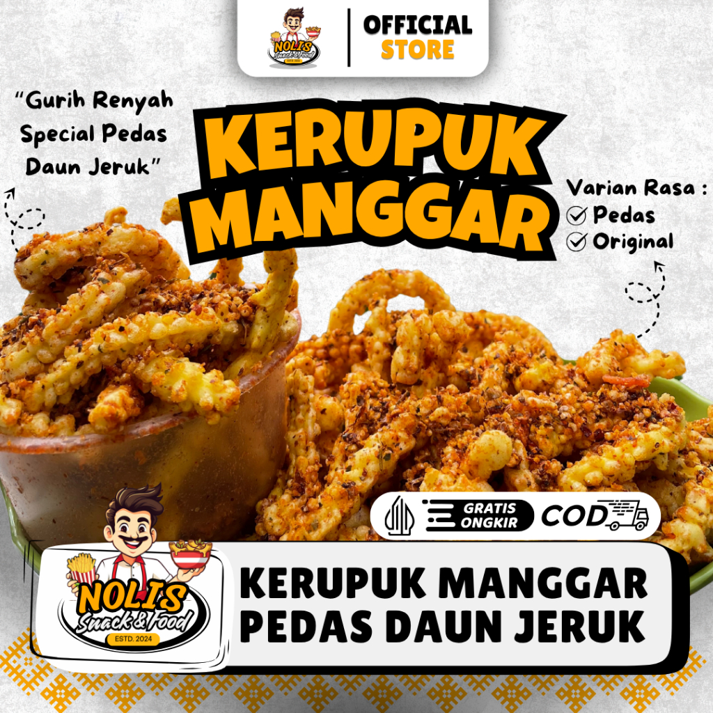 Jual Kerupuk Manggar Akar Kelapa Gurih Pedas Daun Jeruk // Kerupuk Jaat ...