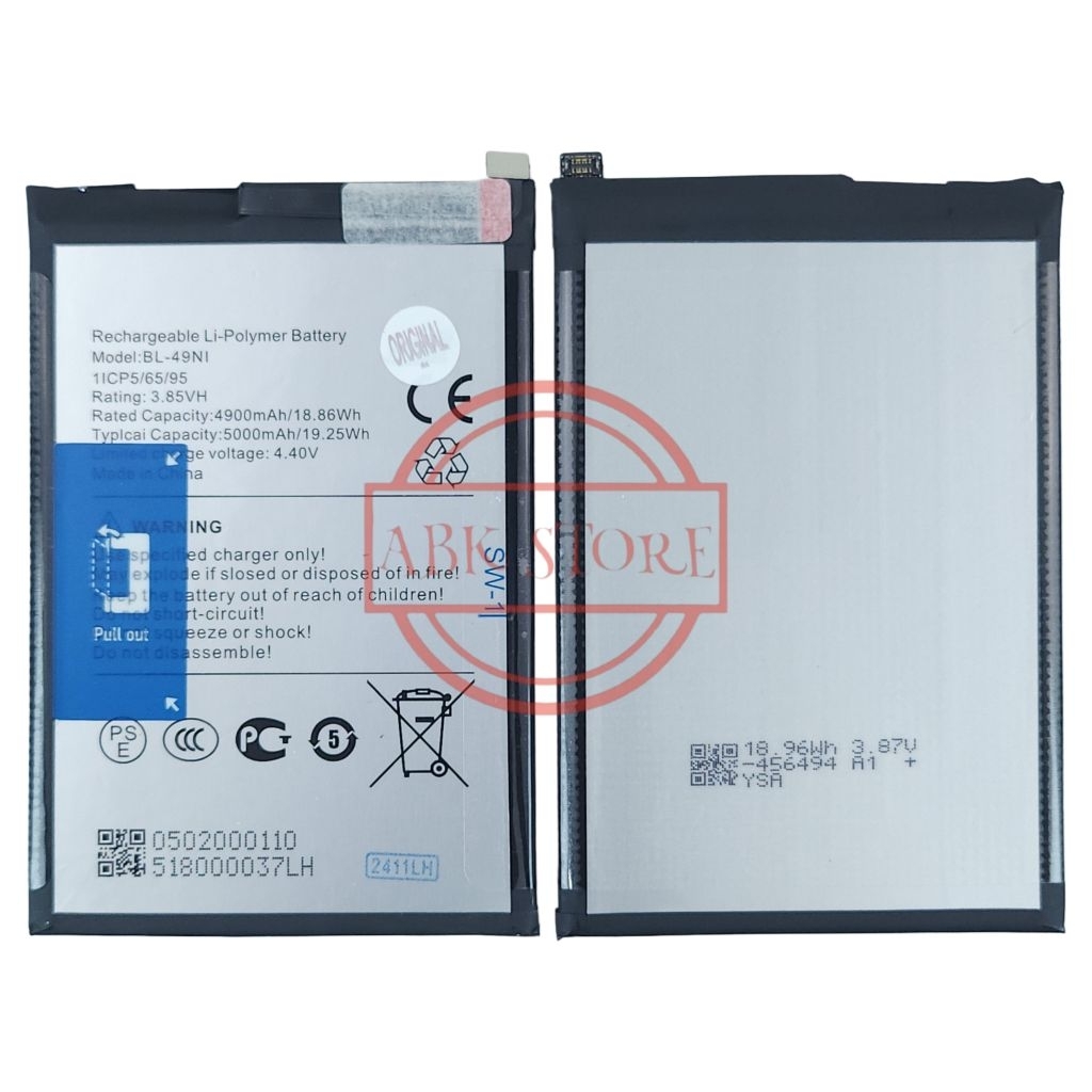 Jual BATERAI BL-49NI FOR ITEL A60 A662L / A60S A662LM / S23 S665L / A70 ...