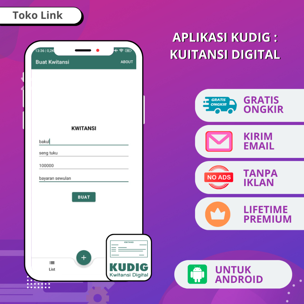 Jual Aplikasi Kwitansi Digital Android Mudah Digunakan | Shopee Indonesia