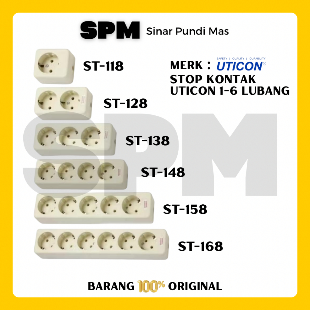 Jual UTICON Stop Kontak 1 2 3 4 5 6 Lubang ORIGINAL | Shopee Indonesia
