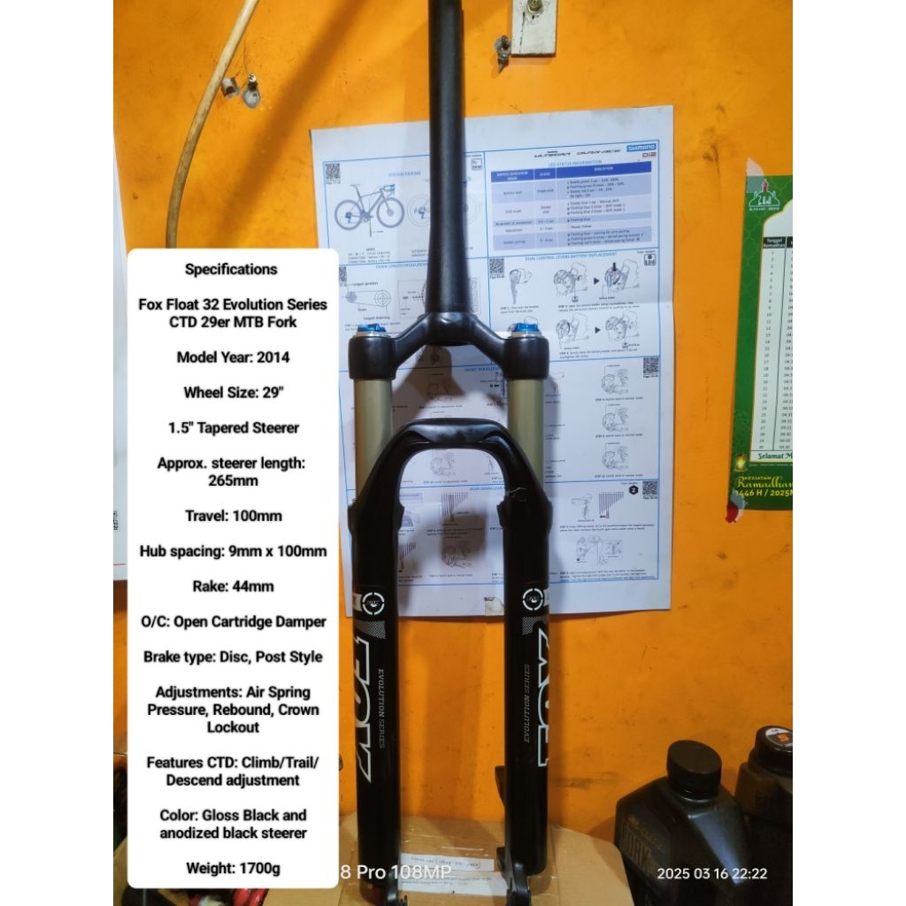 Jual Fork Fox Float Evolution CTD 32 2014 29inch Travel 100mm QR ...