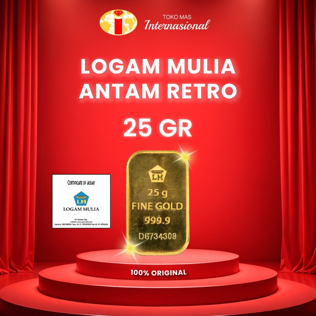 Jual Logam Mulia LM 25gr 25g 25gram 25 gram Batangan Emas ANTAM ...
