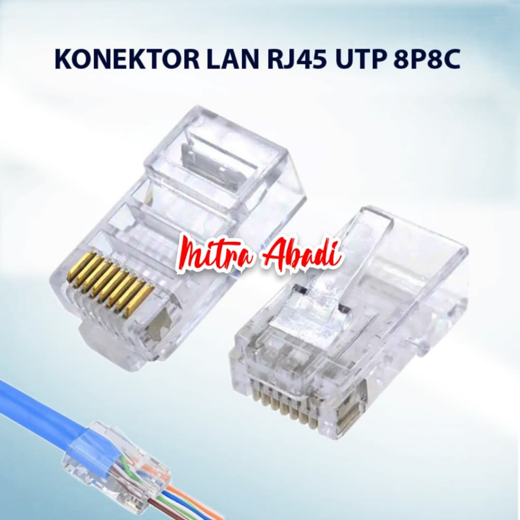 Jual Kepala Konektor LAN RJ45 UTP 8P8C / Connector CAT Internet ...