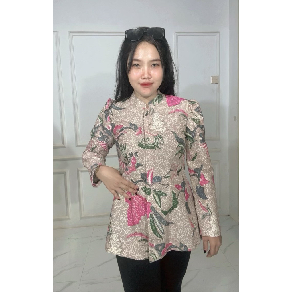 Jual blus batik warna coksu mix pink kanding depan deethnik | Shopee ...