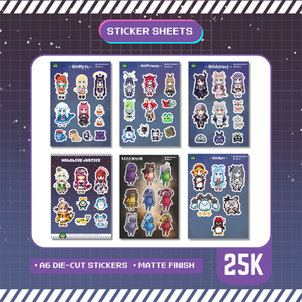Jual Sticker Sheet Matte HOLOLIVE ENGLISH INDONESIA VTUBER Calliope ...