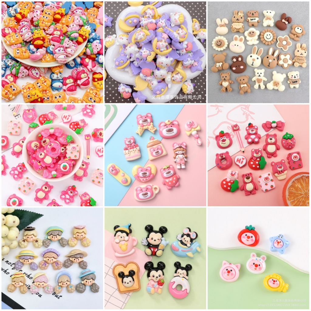 Jual 10pcs Resin Clay Mix Karakter Lotso Spongebob Boneka The Pooh ...
