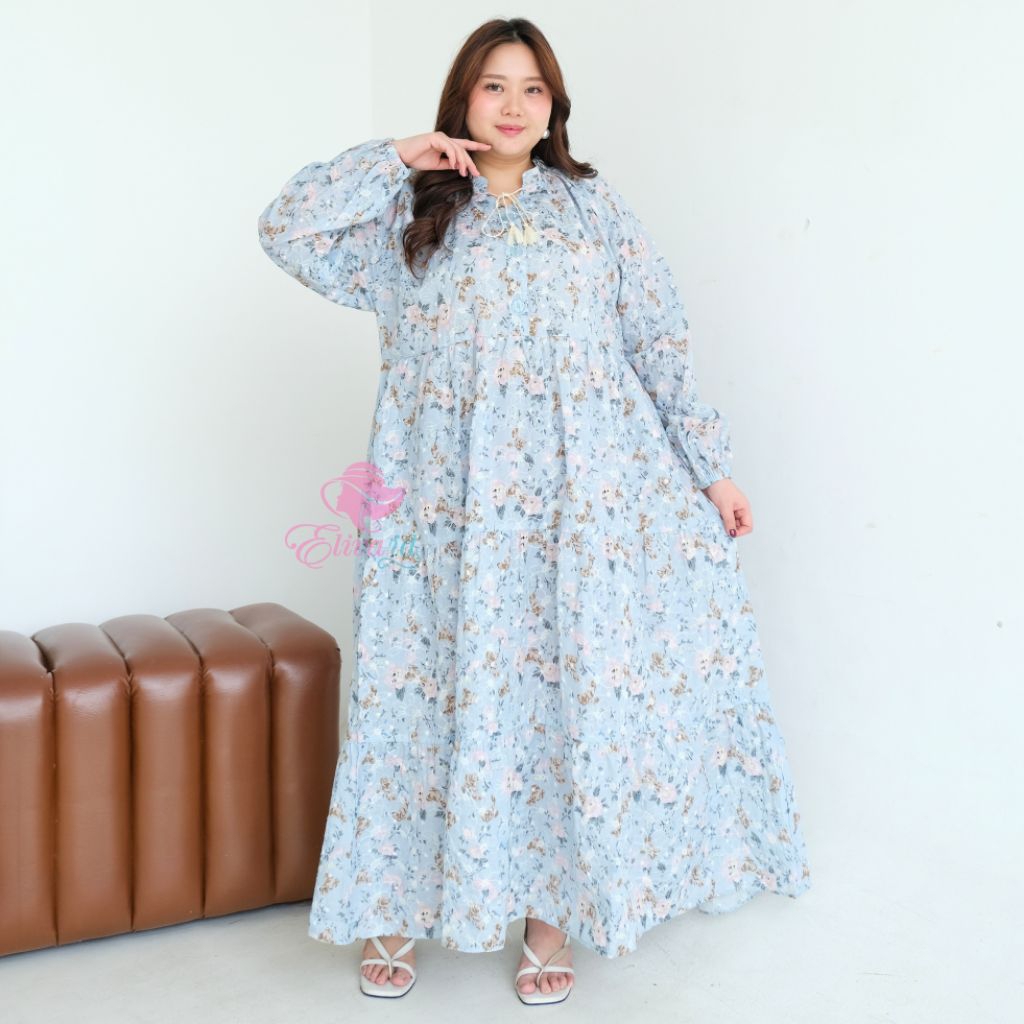 Jual Gamis abaya busana muslim Jumbo Ameera katun bordir ld 120 130 dan ...