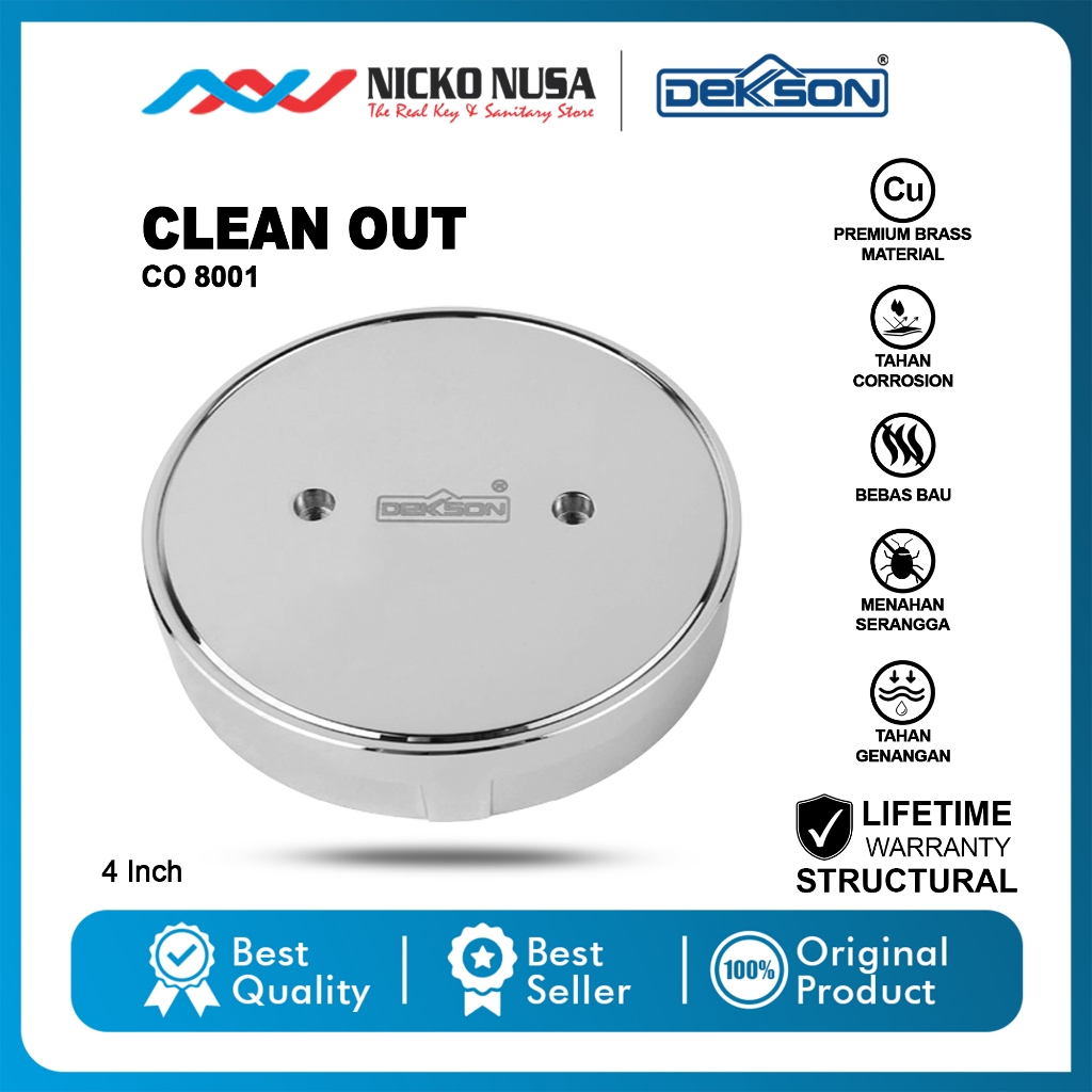Jual Nicko Nusa - Dekkson DEKSON CLEAN OUT DKS CO 8001 4" BR CP Tutup ...