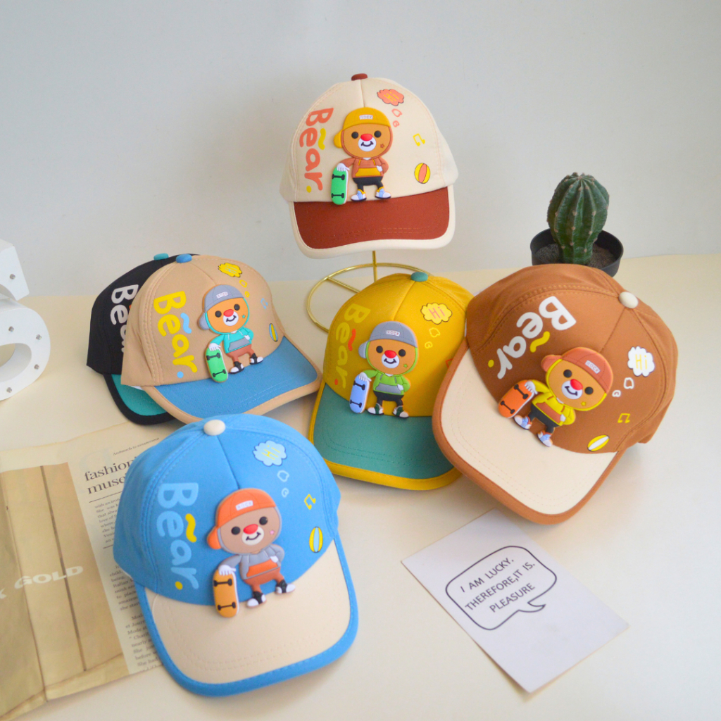 Jual (3-5 Tahun) Topi Cap Anak Karakter Rock Bear Skate Premium Murah ...