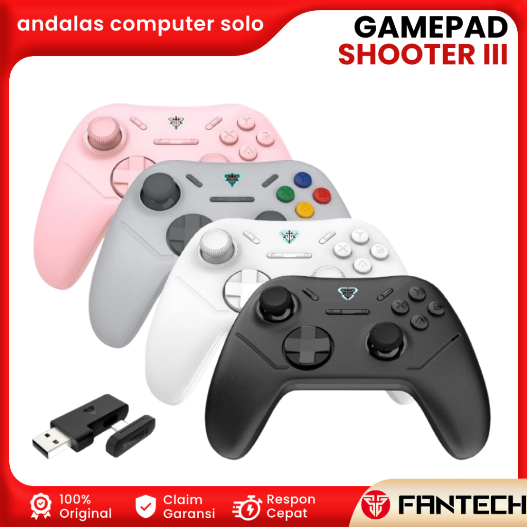 Jual GAMEPAD JOYCTICK WIRELESS GAMING FANTECH SHOOTER III WGP13S MULTI ...