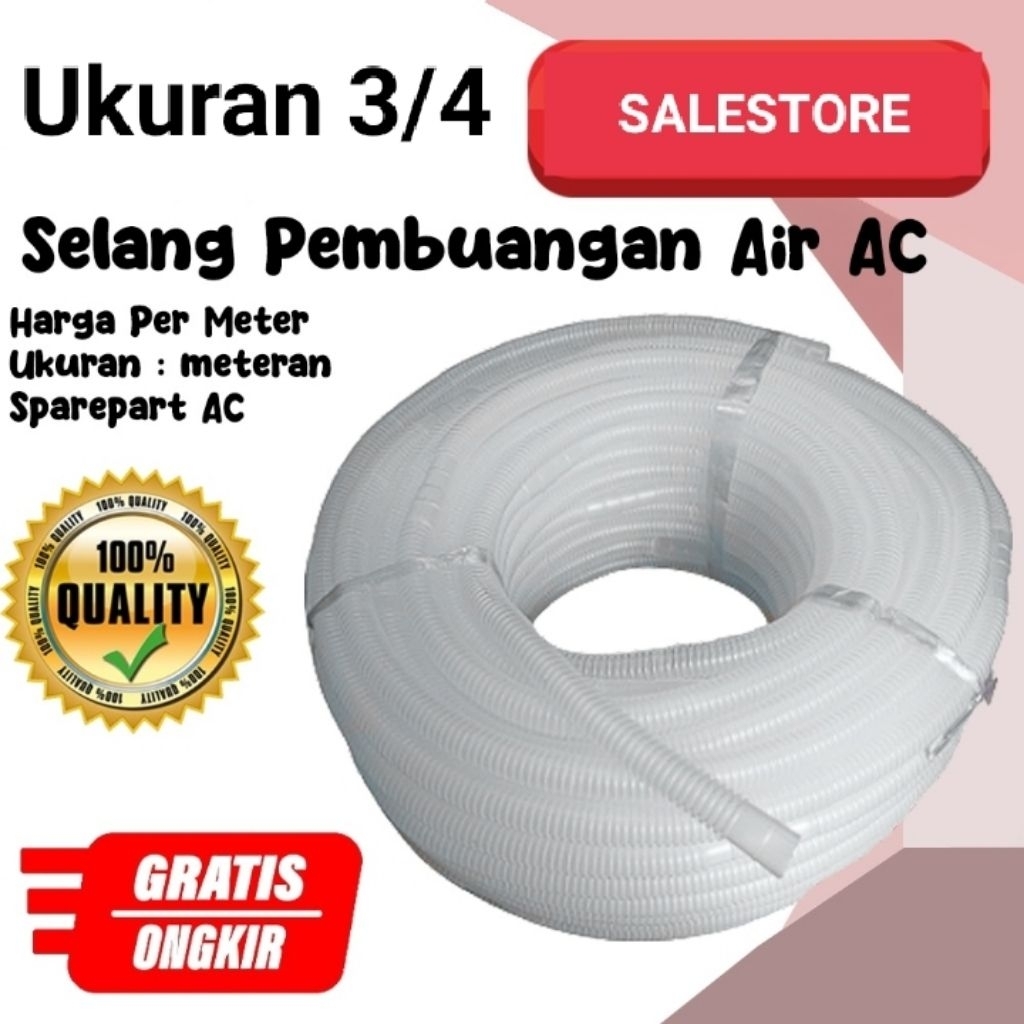 Jual SELANG PEMBUANGAN AIR AC/SELANG FLEXIBEL 3/4 BISA PER METER ...