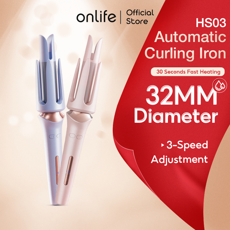 Jual Onlife Catokan Rambut Ceramics 32mm Catokan Curly Otomatis Curly Rambut Curling Iron Ion ...