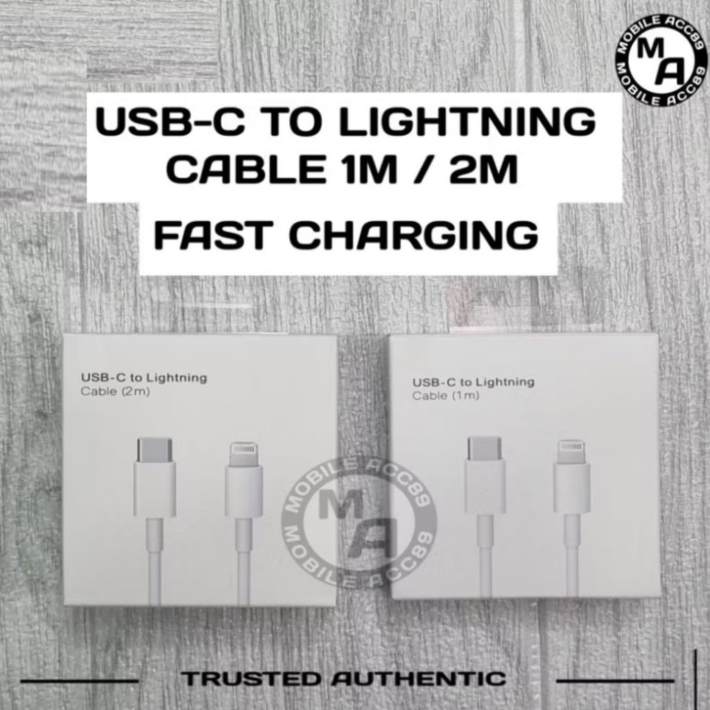 Jual Kabel Charger IPH USB-C To Lightning 2M / 1 Meter Charger USB Type ...