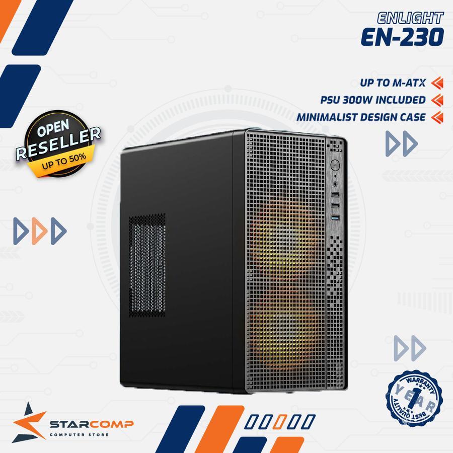 Jual Casing ENLIGHT EN-230 + PSU 300W - Micro ATX HITAM FAN 12CM BLACK ...