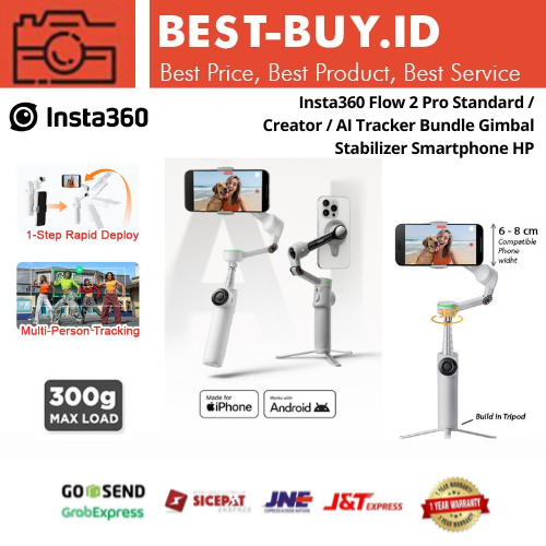 Jual Insta360 Flow 2 Pro Standard / Creator / AI Tracker Bundle Gimbal Stabilizer Smartphone HP ...