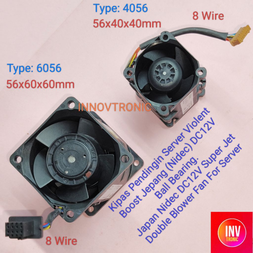 Jual 4056 6056 Nidec Japan BLDC Double Blowers Kipas Pendingin Server ...