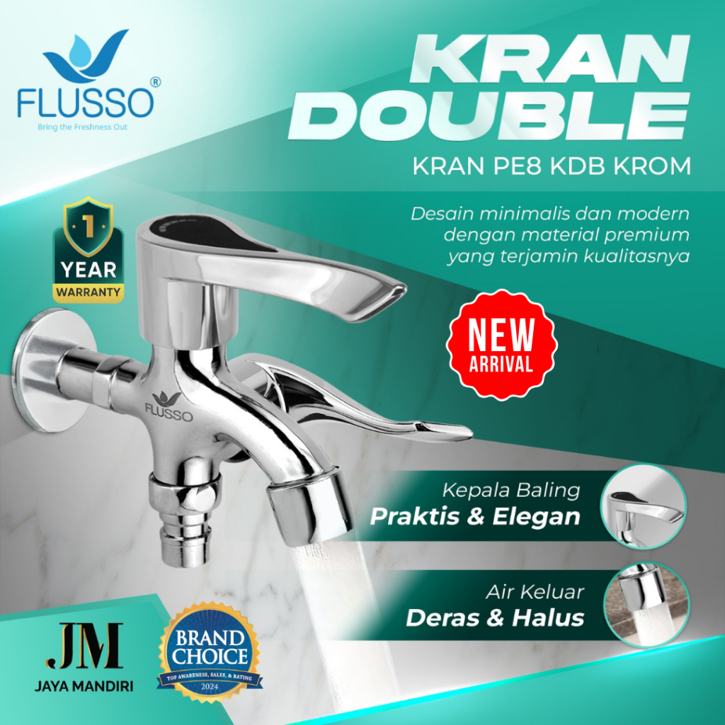 Jual FLUSSO Kran Air Kran Cabang Double Baling Kran Shower Kamar Mandi ...