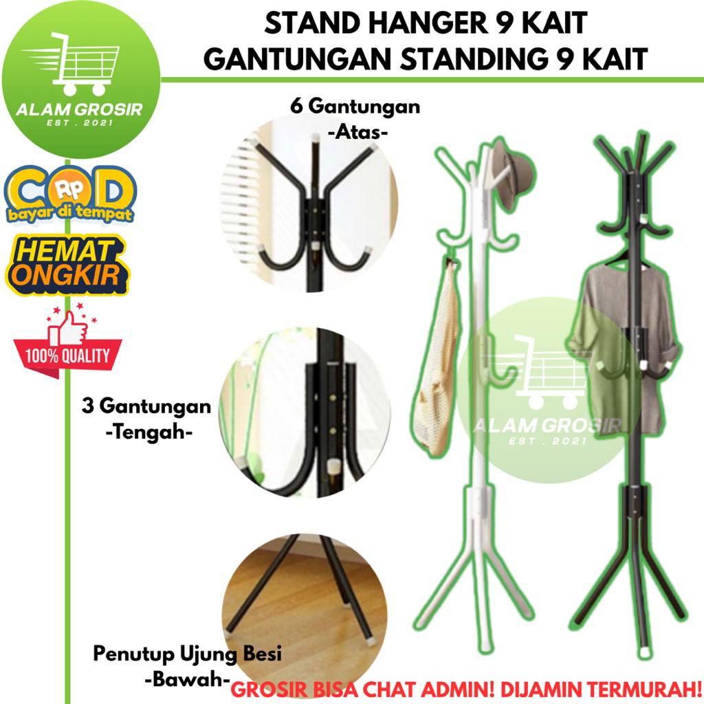 Jual [AG] Stand Hanger / Stand Hanger Anti Karat / Gantungan Baju / Bag Hanger / Gantungan Baju ...