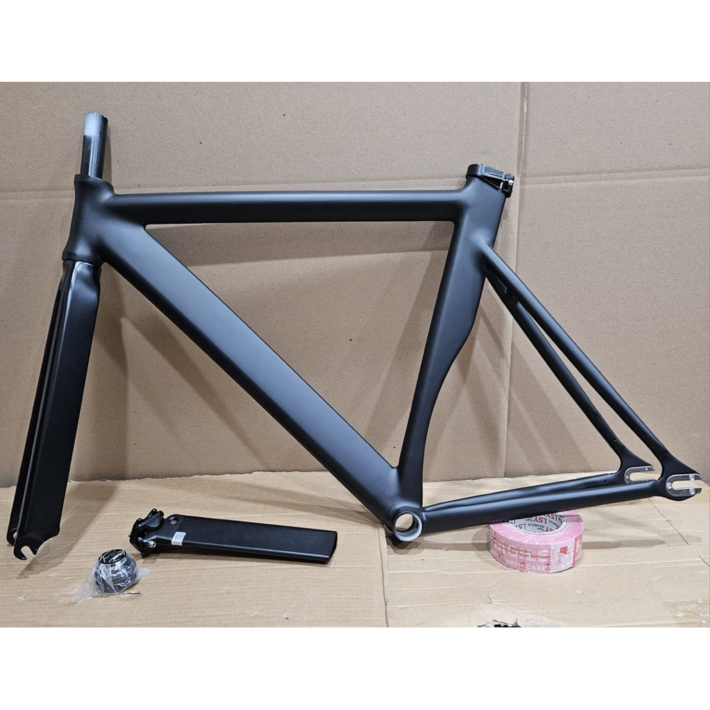 Jual Frameset Fixie Aero Warna Hitam polos Bahan Aluminum Alloy ...