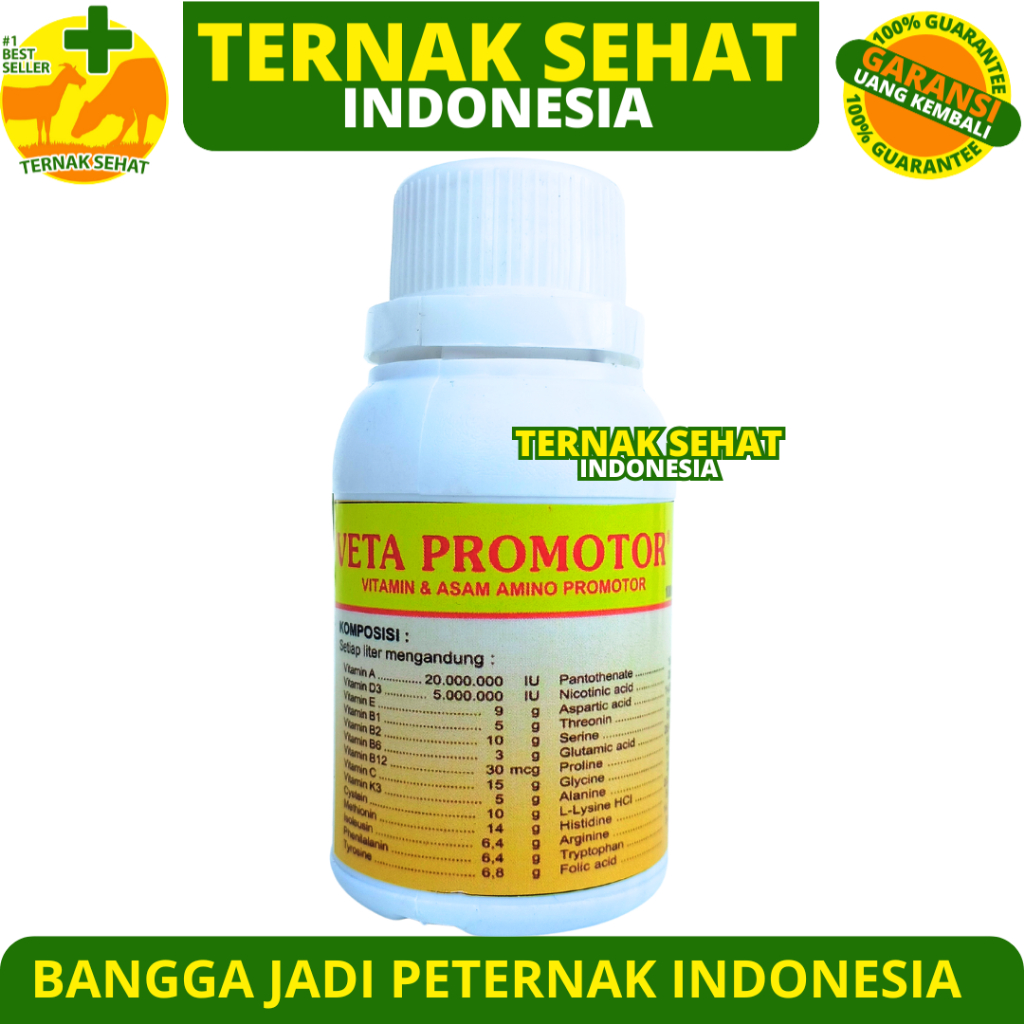 Jual VETA PROMOTOR 100ML - Multivitamin & Asam Amino Oral Lengkap untuk Sapi Kambing Kelinci ...