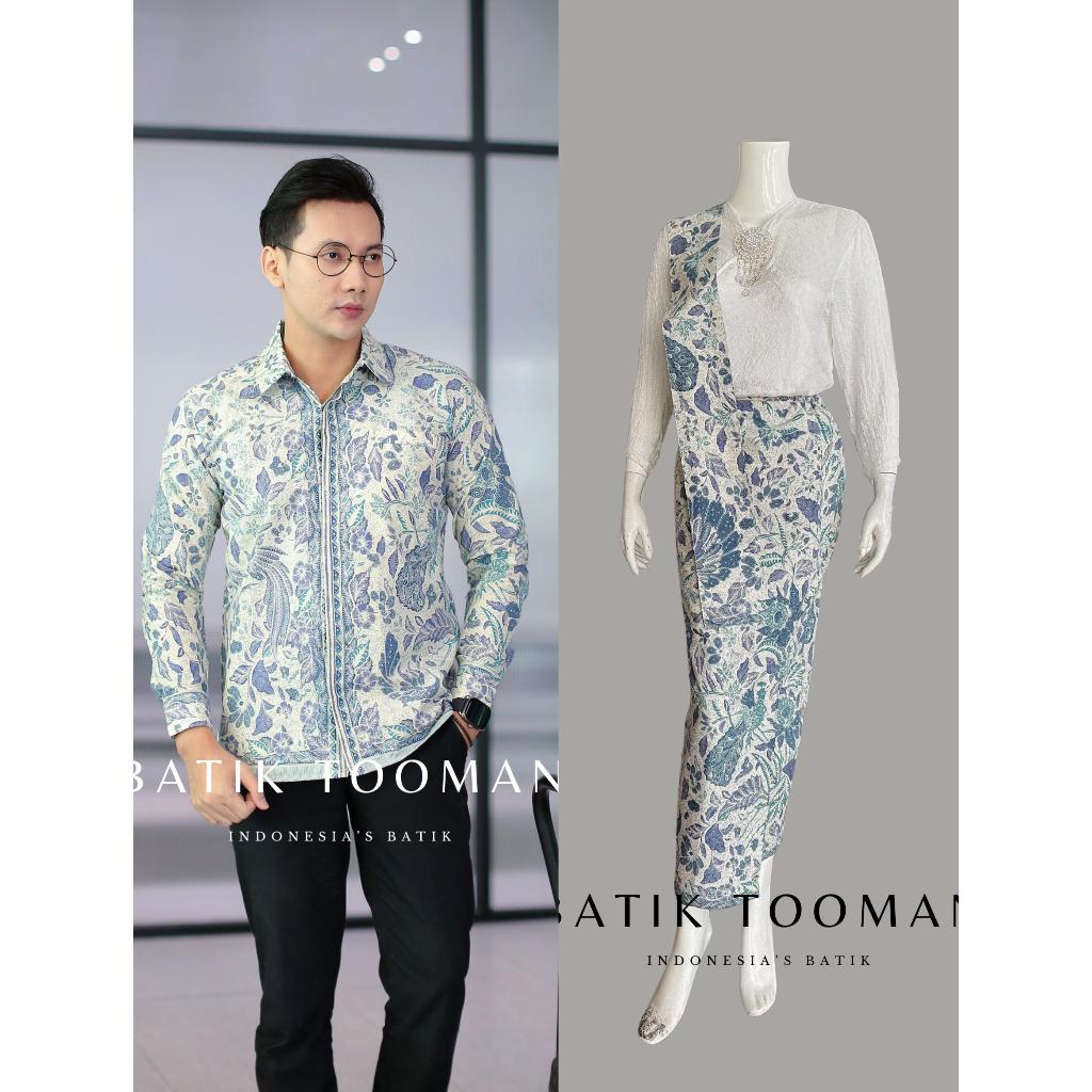 Jual KUSUMANDARU Brokenwhite Soft Blue Denim Couple Sarimbit Rok 2 ...