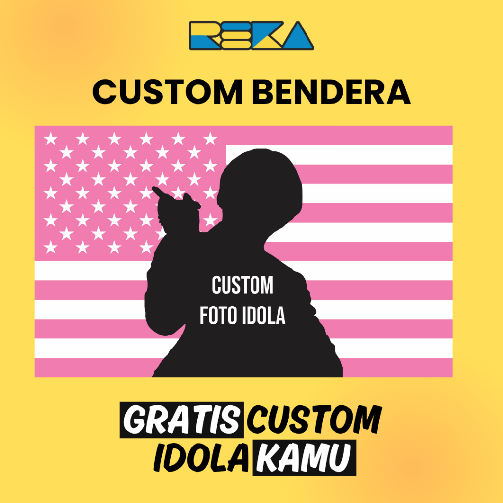 Jual Custom Bendera American 90 X 60 Flag FULL WARNA PINK Custom Idol ...