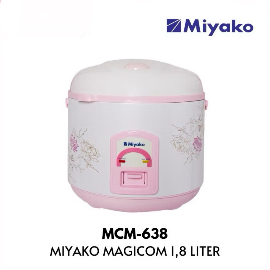 Jual Magic Com Miyako MCM-638 Kapasitas 1.8L Dengan Warna Putih Pink ...
