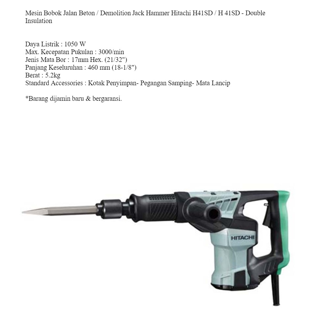 Jual JACK HAMMER HITACHI DH H41SD MESIN BOBOK TEMBOK HITACHI | Shopee ...