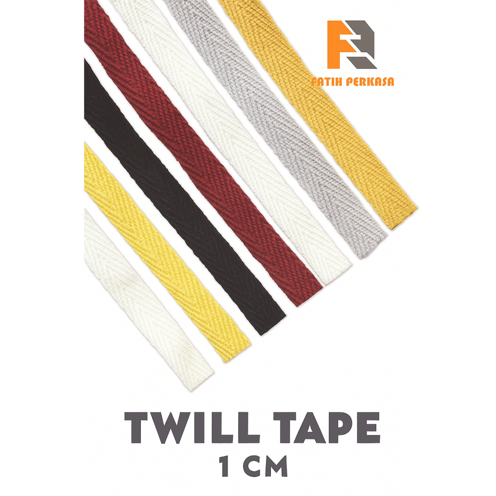 Jual Twilltape 100% cotton 1 Cm / Veterban / Pita Katun / Bisban Kerah ...