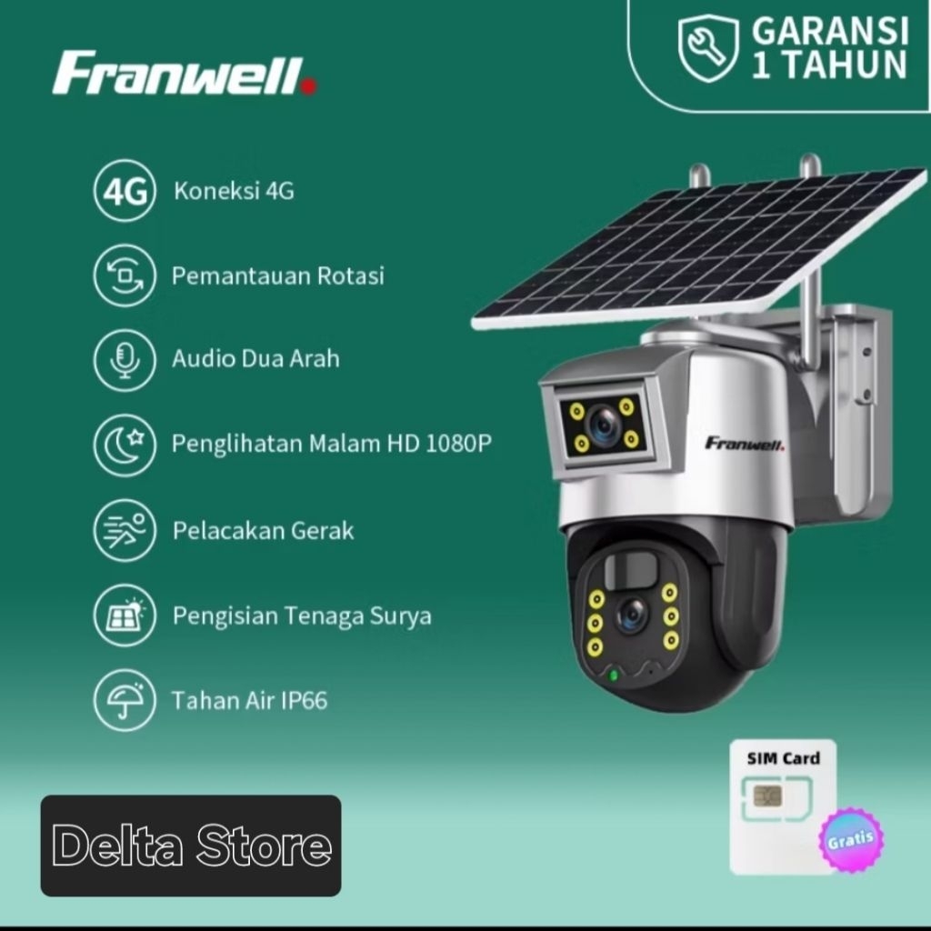 Jual CCTV 4G Kamera Tenaga Surya Solar Dual Lens Camera Pakai Sim card ...