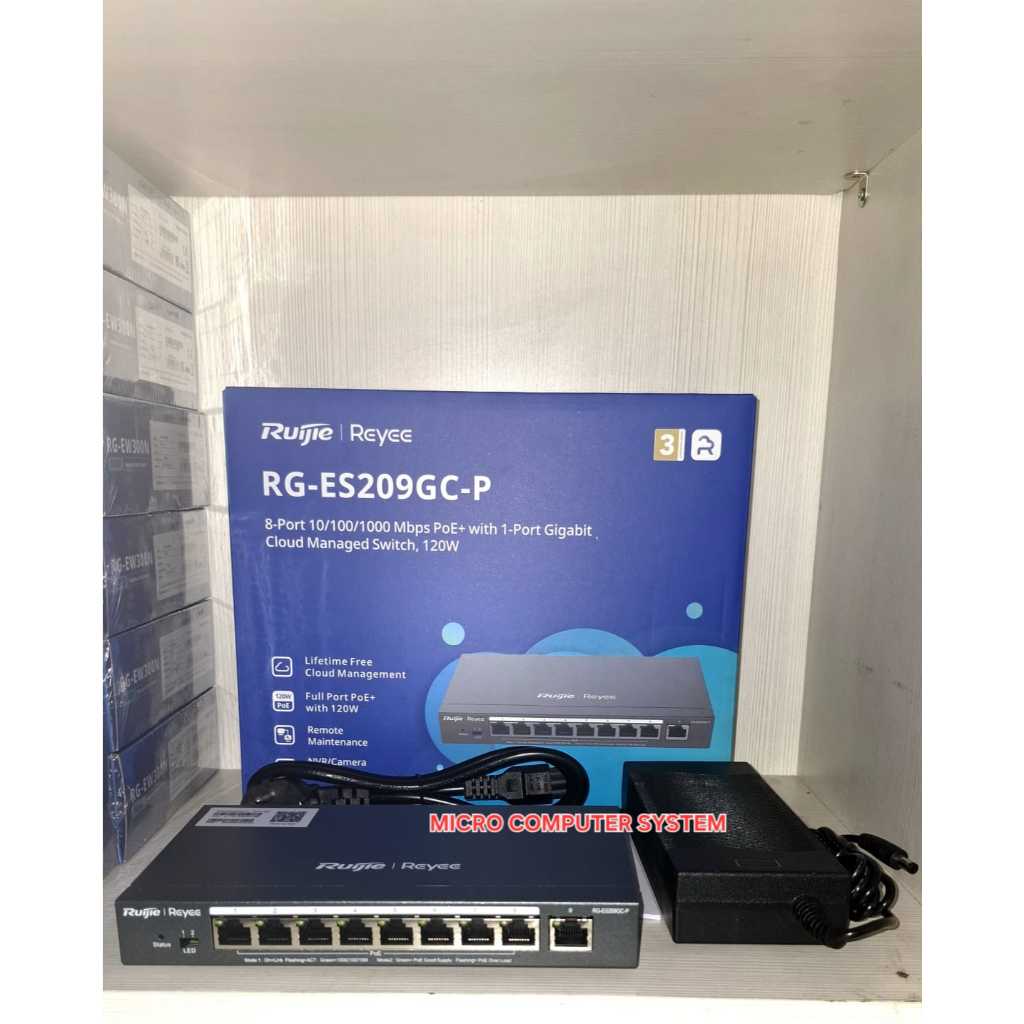 Jual RG-ES209GC-P | 9-Port Gigabit Smart Cloud Mananged PoE Switch ...