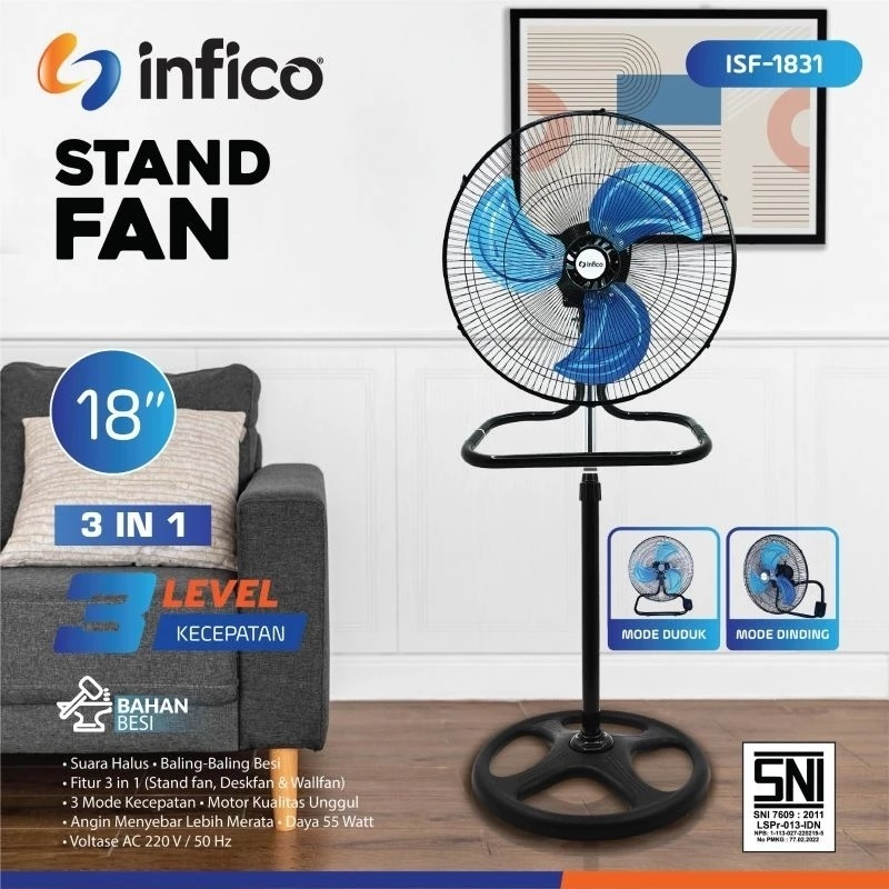 Jual INFICO Kipas Angin Berdiri / Stand Fan 18 inch Tornado ISF-1831 ...