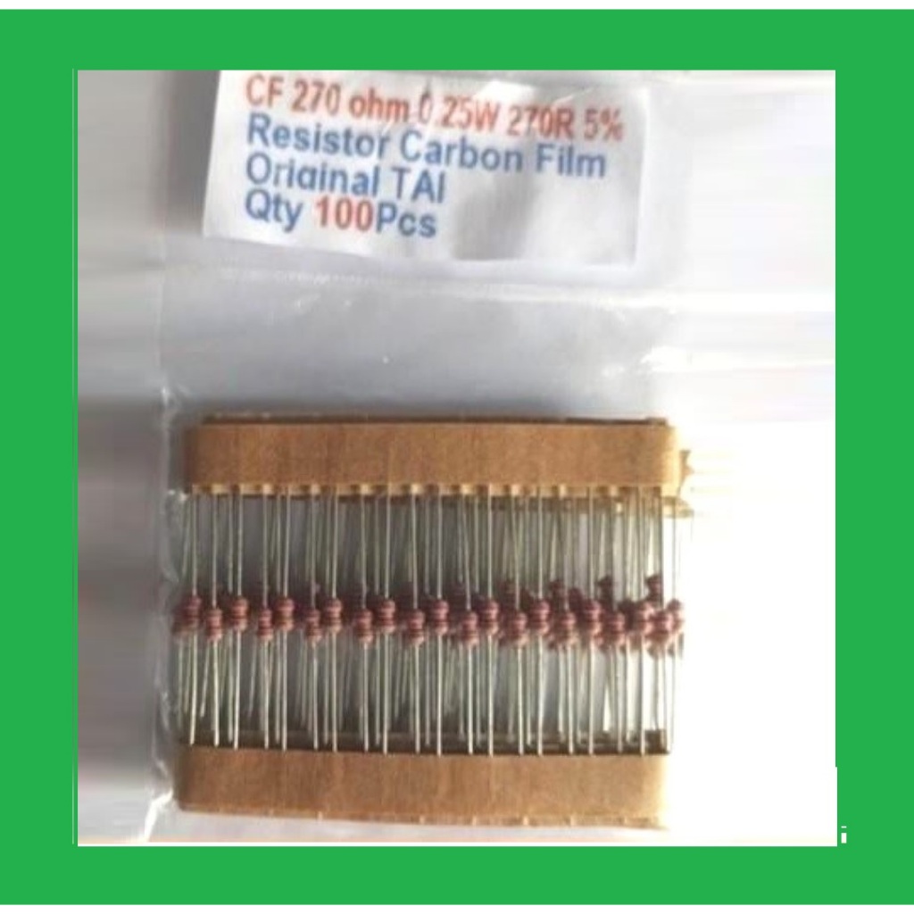 Jual Qty 100Pcs CF 270 ohm 0.25W 270R 5% Resistor Carbon Film Original ...