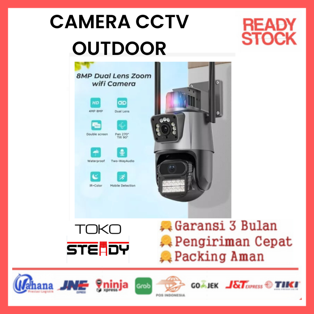 Jual Ip Cam Camera CCTV 8MP 4K Dual Lens Outdoor Kamera Wifi Outdoor Waterproof Auto Tracking ...