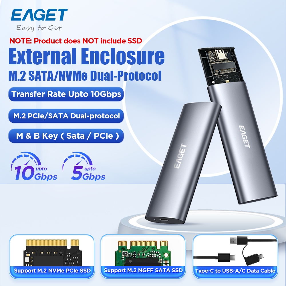 Jual EAGET M.2&Nvme 2in1 Enclosure SE610 / CASE SSD GARANSI RESMI ...