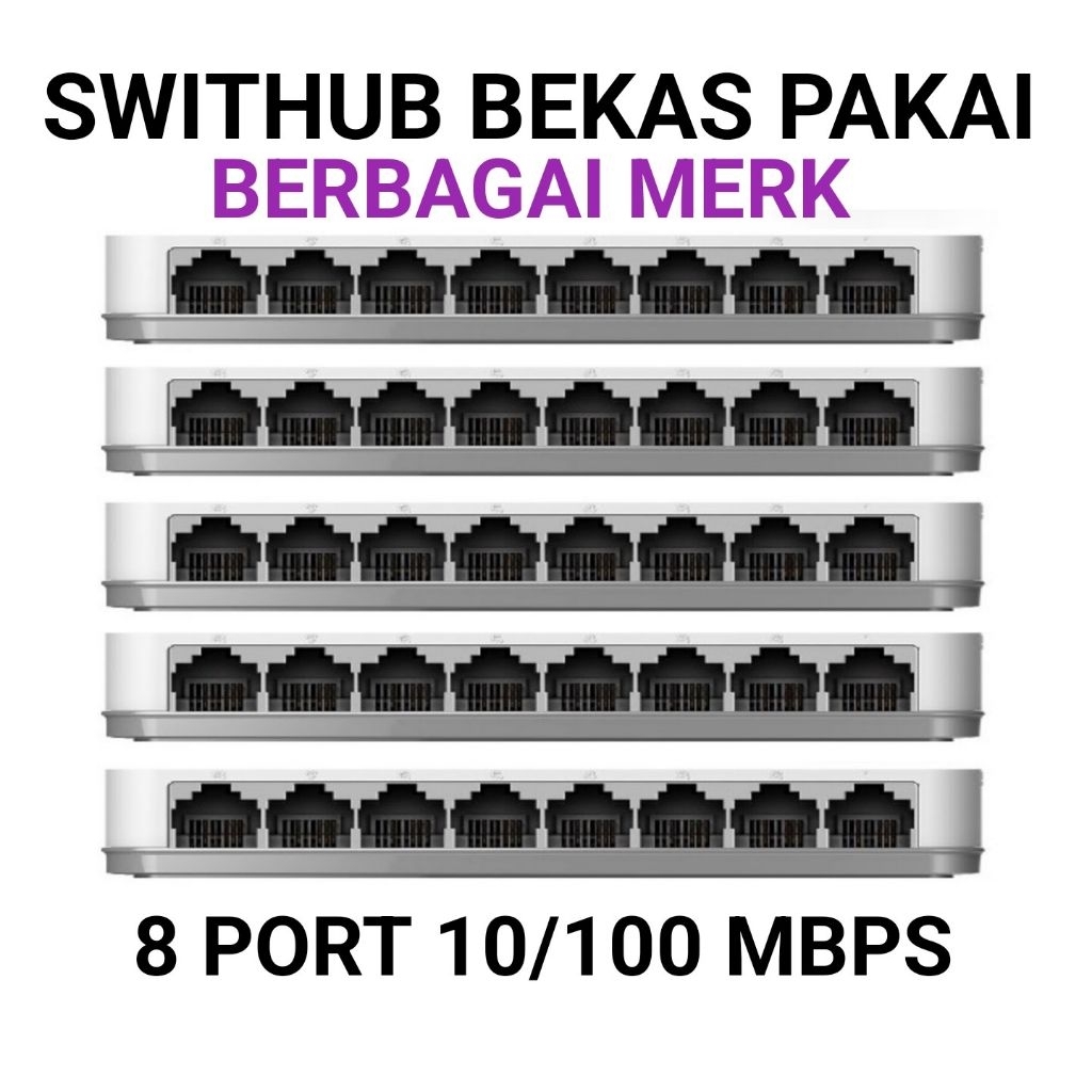 Jual SWITCHUB 8 PORT 10/100 MBPS NORMAL MERK CAMPUR (BEKAS PAKAI ...