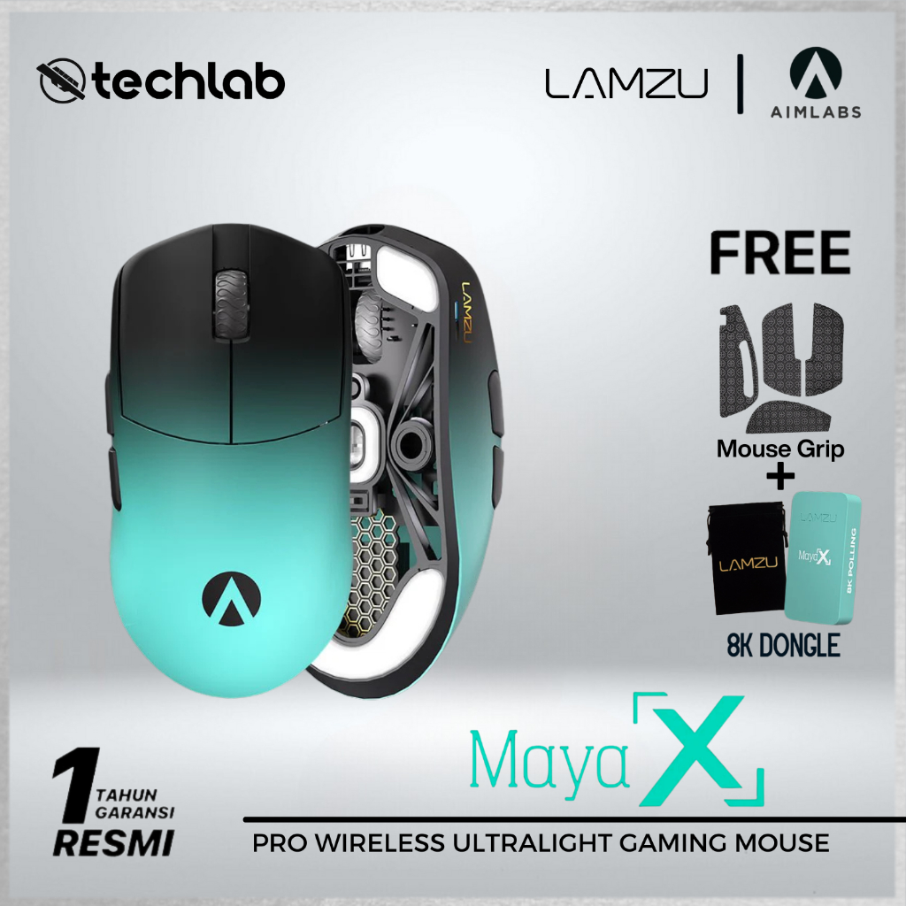Jual LAMZU Maya X AimLabs Edition 8K Wireless Gaming Mouse PAW-3950 Aim ...