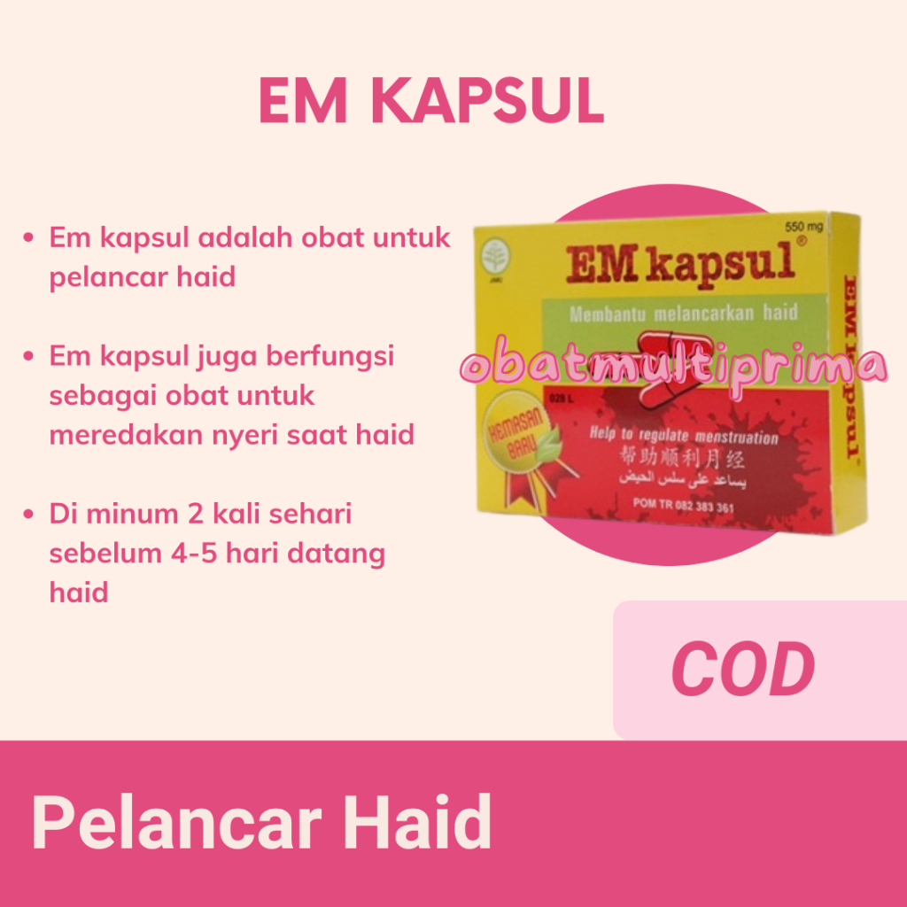 Jual Em Kapsul Isi 12 Kapsul - Herbal Jamu Pereda Nyeri Haid Terlambat ...