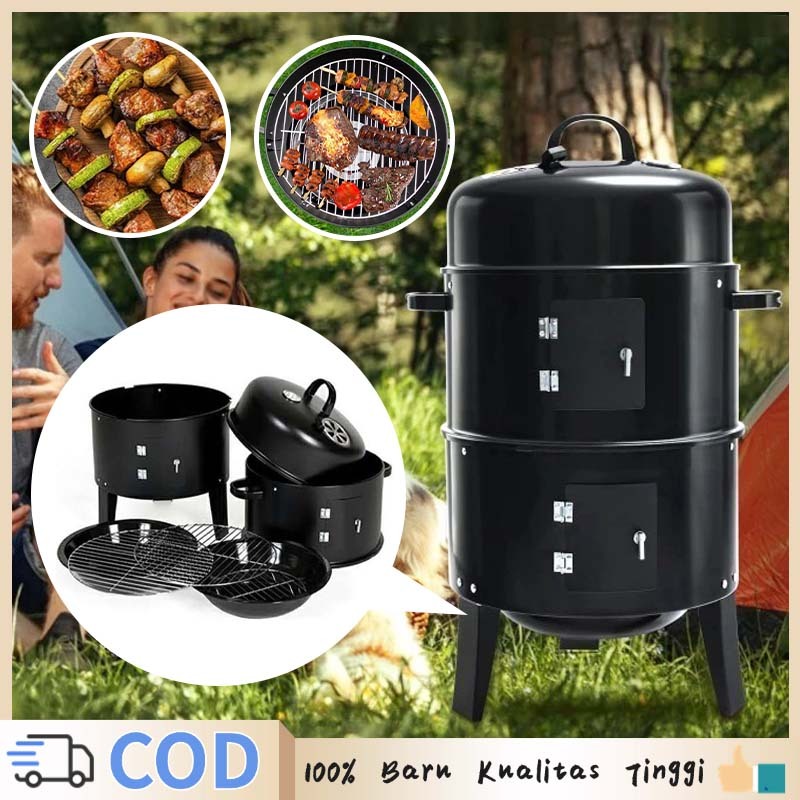 Jual 3 In 1 Drum Bbq Alat Barbeque Grill Outdoor Pitsmoker Drum Bbq ...
