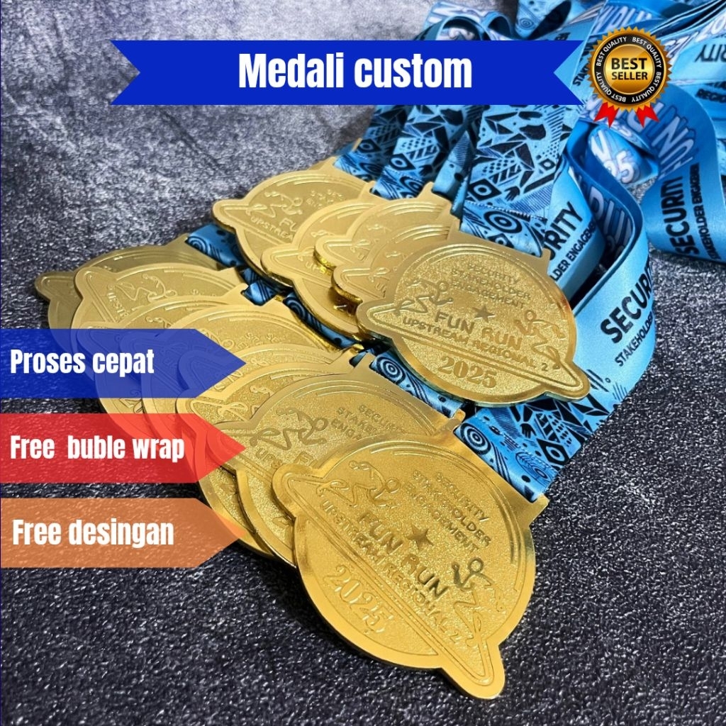 Jual Medali Fun Run /Lari, Medali logam Custom Murah, free desingan ...